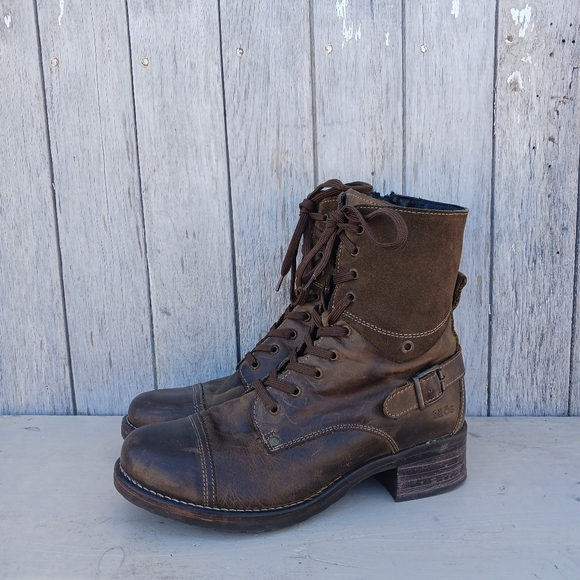 Taos Footwear | Shoes | Taos Brown Leather Suede Crave Combat Ankle ...